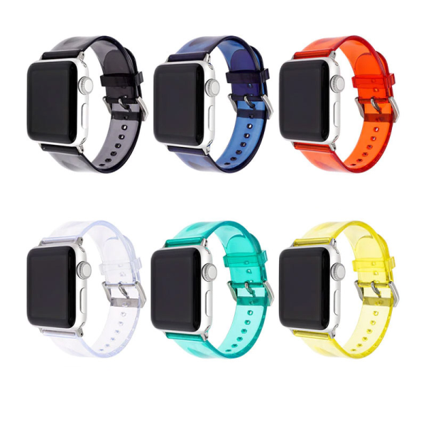 Transparent Apple Watch Sport Silicone Strap 42/44/45mm tamno plavi