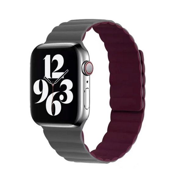 Silikonska narukvica za Apple Watch sa magnetom sivo bordo 38/40/41mm