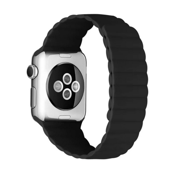 Silikonska narukvica za Apple Watch sa magnetom crno zuta 38/40/41mm