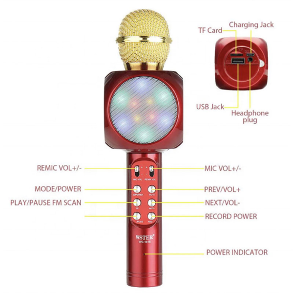 Mikrofon karaoke+ zvucnik (WS-1816) BTS16/05 crna
