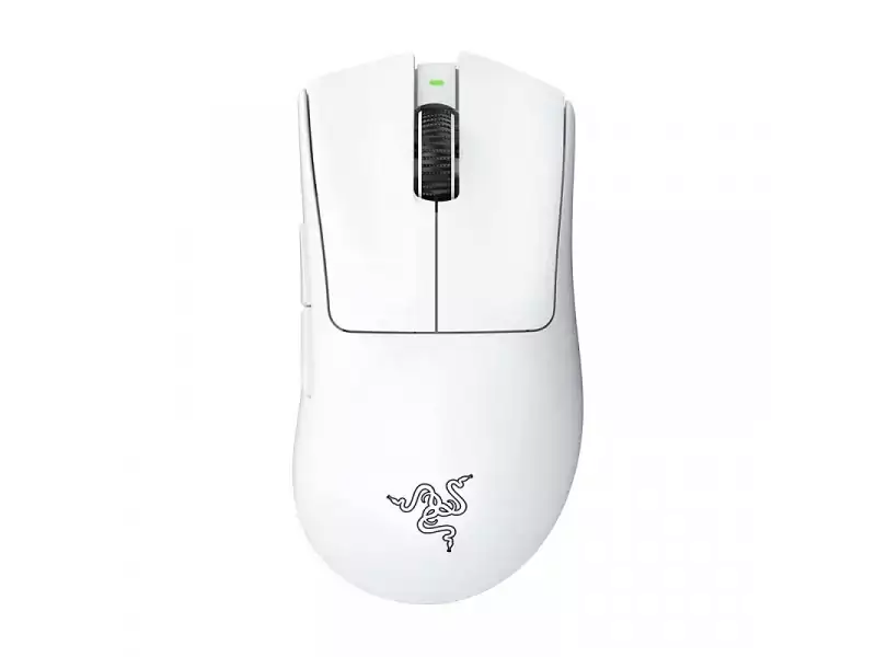 RAZER DEATHADDER V3 PRO, ERGONOMSKI BEŽIČNI GEJMING MIŠ, BELI