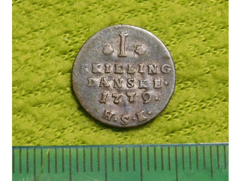 1 Skilling Dansk - Christian VII - 1779 H.S.K