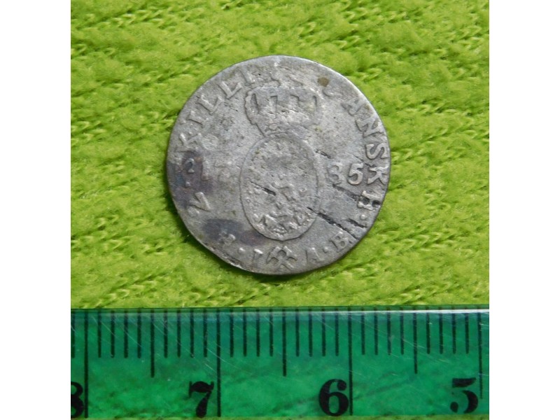 2 Skilling - Christian VII - 1785 HIAB