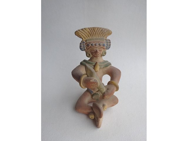 stara figura Azteka i Maja od terakote, replika