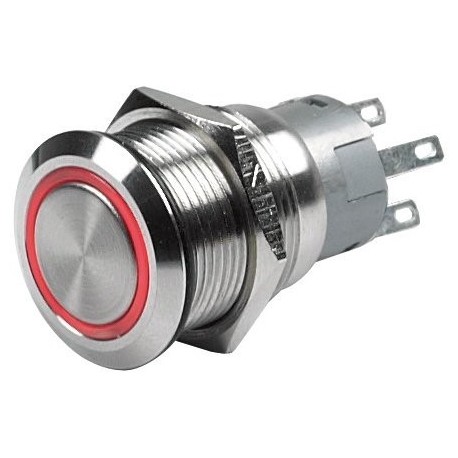 Push button on-off latching 3.3v red led