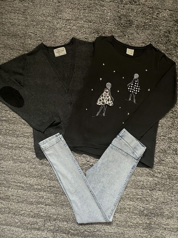 Zara, Komplet: Majica, Pantalone, Džemper, 128-134