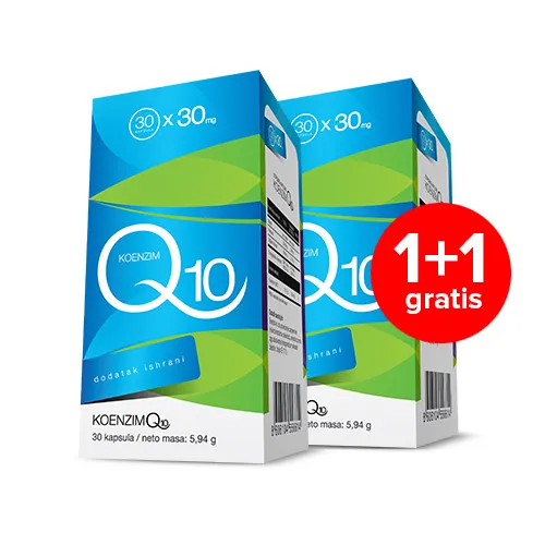 Koenzim Q10 kapsule 30x30mg 1+1 gratis Strong Nature