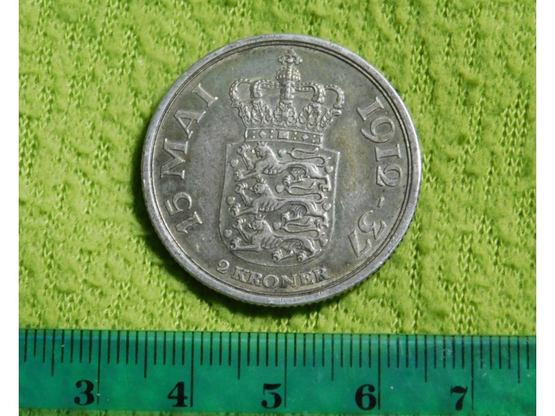 Danska - 2 kroner 1937 - srebro .800 , 15g