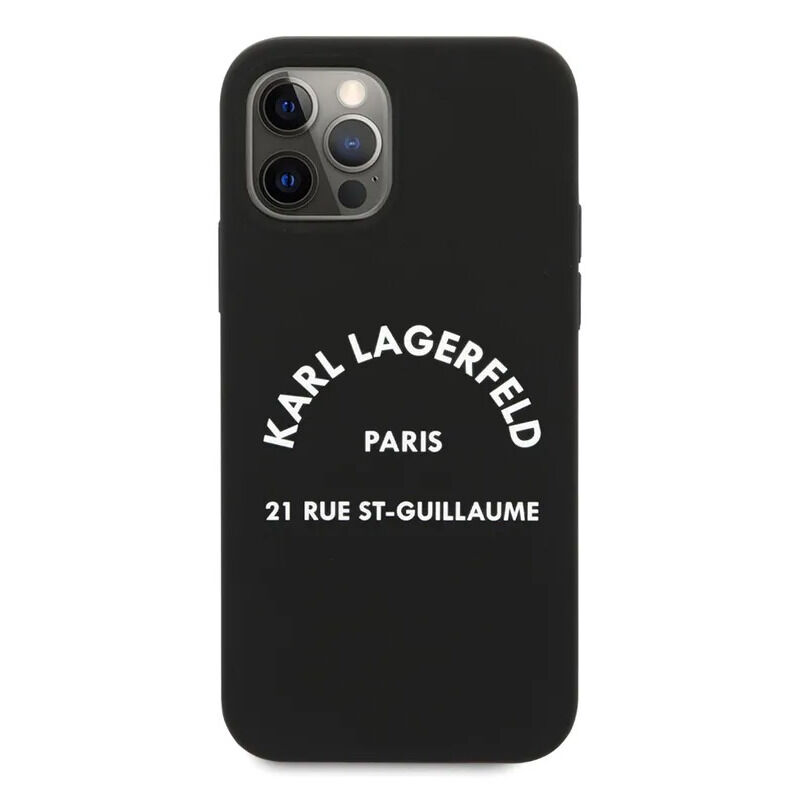 Maskica Karl Lagerfeld Hc Silicone RSG za iPhone 12/12 Pro 6.1 crna (KLHCP12MSLSGRBK)