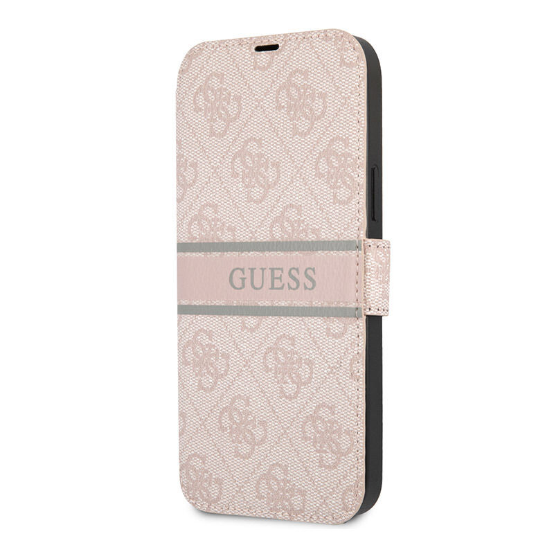 Maskica Guess Stripe Bk Pu za iPhone 13 Pro 6.1 roze (GUBKP13L4GDPI)