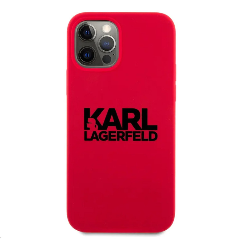 Maskica Karl Lagerfeld Hc Silicone Stack Logo za iPhone 12/12 Pro 6.1 crvena (KLHCP12MSLKLRE)