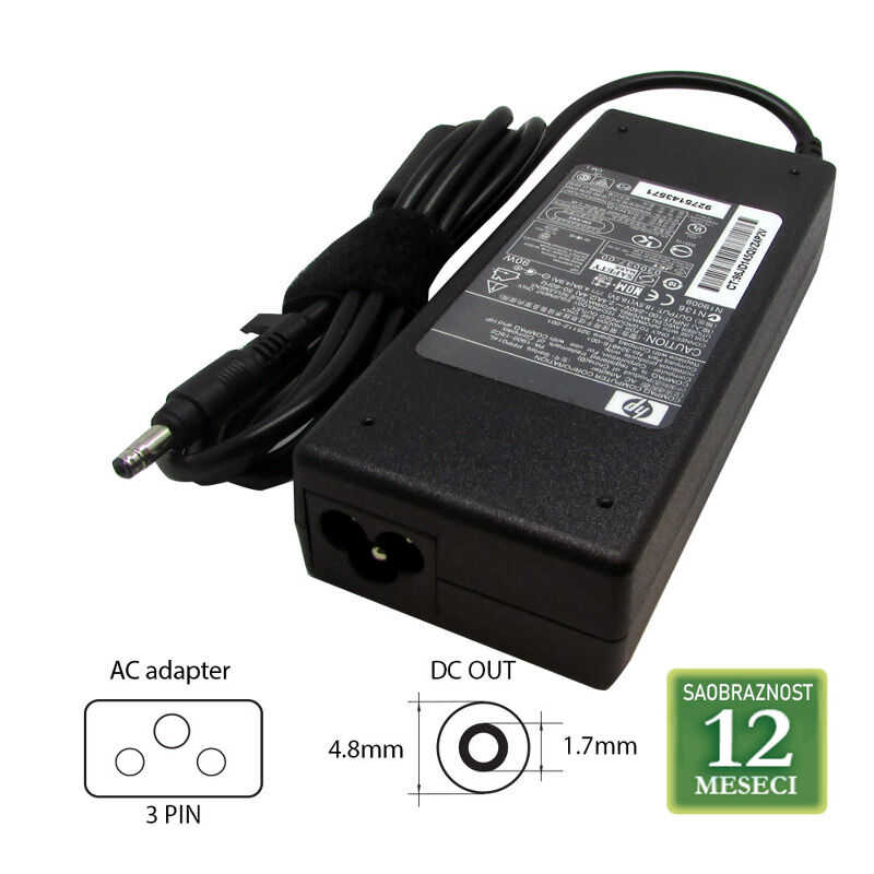 HP/COMPAQ 18.5V-4.5A (4.8*1.7 Bullet ) PA-1900-15C2 90W LAPTOP ADAPTER