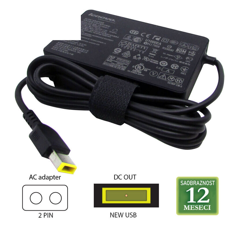 LENOVO 20V-3.25A ( NEW USB ) ADP-65XB A ( slim ) 65W LAPTOP ADAPTER
