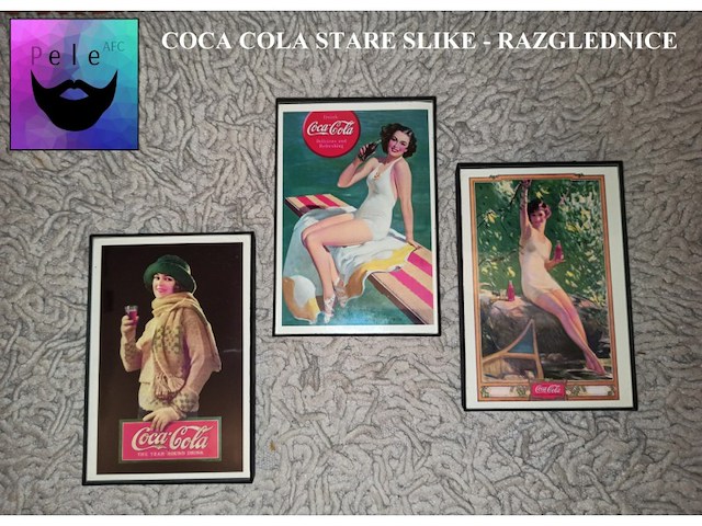 Coca Cola slike - razglednice 3kom - TOP PONUDA