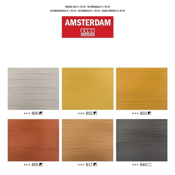 Set akrilnih boja AMSTERDAM dream and create Metallic 6 x 20 ml