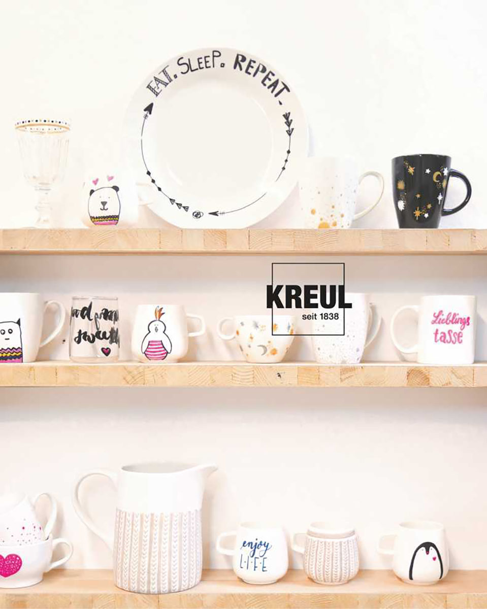 Flomasteri za staklo i porcelan KREUL Handlettering / set od 4