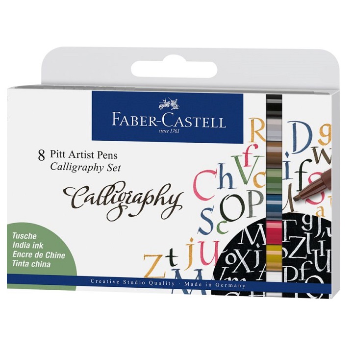 Kaligrafske olovke Faber-Castell Pitt / set od 8 komada