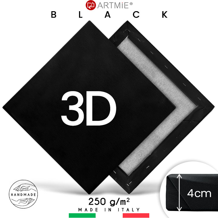3D Crno slikarsko platno na ramu PROFI | izaberite dimenziju