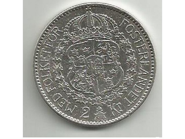 gh3 Švedska 2 krune 1914. KM#787 Ag srebro