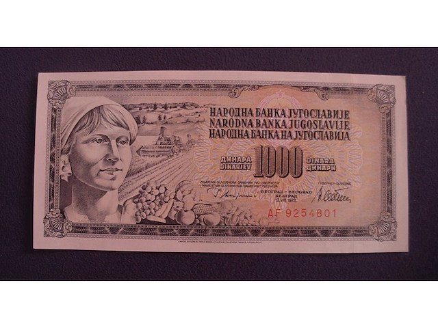 1000 DINARA 1978 - GUVERNE - aUNC