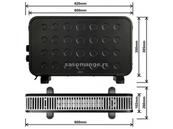 Ecg TK 2070 Black konvektorska grejalica 2000W