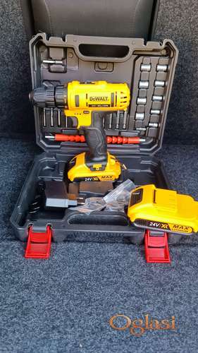 Dewalt Aku šrafilica/bušilica 24v + pribor + dve baterije