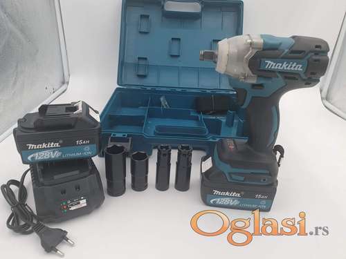 Makita Aku udarni odvijac 128v + 4 gedore