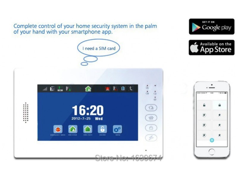 Gsm Pstn alarm system Wireless Full Touch Color Screen