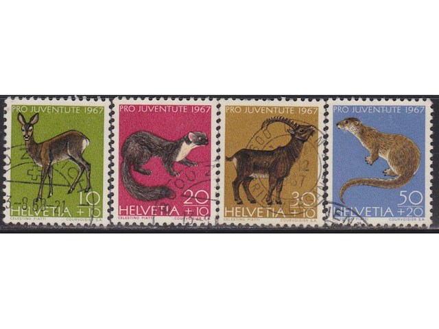 Švajcarska 1967 `Pro Juventute` Fauna poništeno