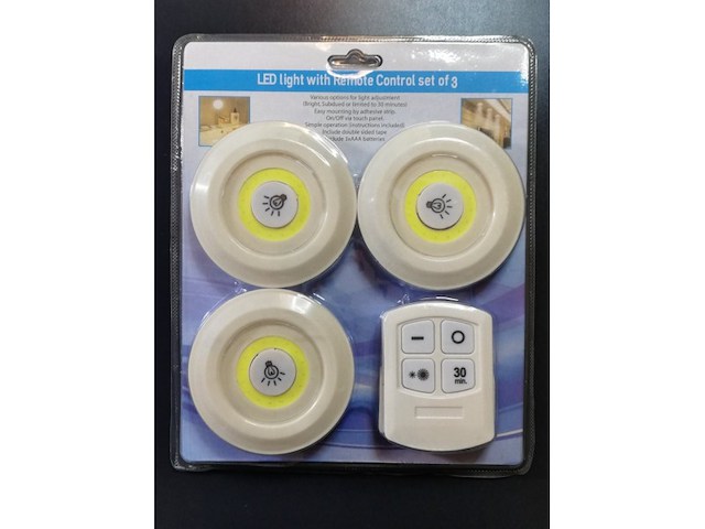 3 Led lampe Set - Led lampe sa daljinskim