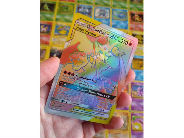 Pokemon karta Charizard Braixen GX sijajuca - Pokemoni