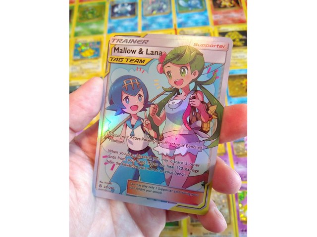 Pokemon karta Mallow and Lana sijajuca - Pokemoni karte