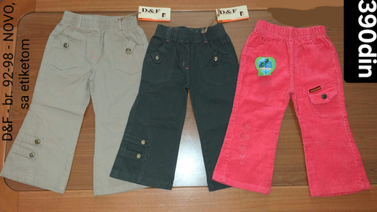 Pantalone za devojčice 3kom 92-98 - NOVO