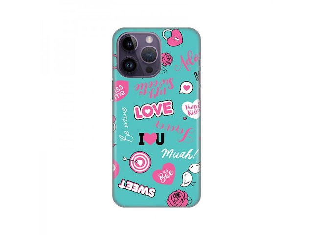 Maskica Silikonska Print za iPhone 14 Pro Max 6.7 Love