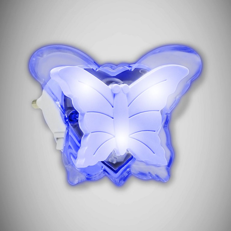 Zidna lampa za uticnicu Butterfly LED plava