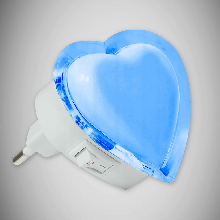 Zidna lampa za uticnicu Heart LED plava