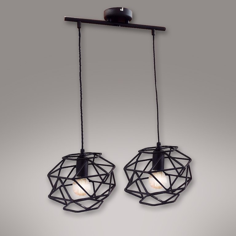 Viseca lampa Cage 2 25x70cm crna