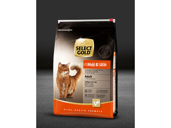 SELECT GOLD Cat Adult Hair&amp;Skin Poultry&amp;Salmon 400g