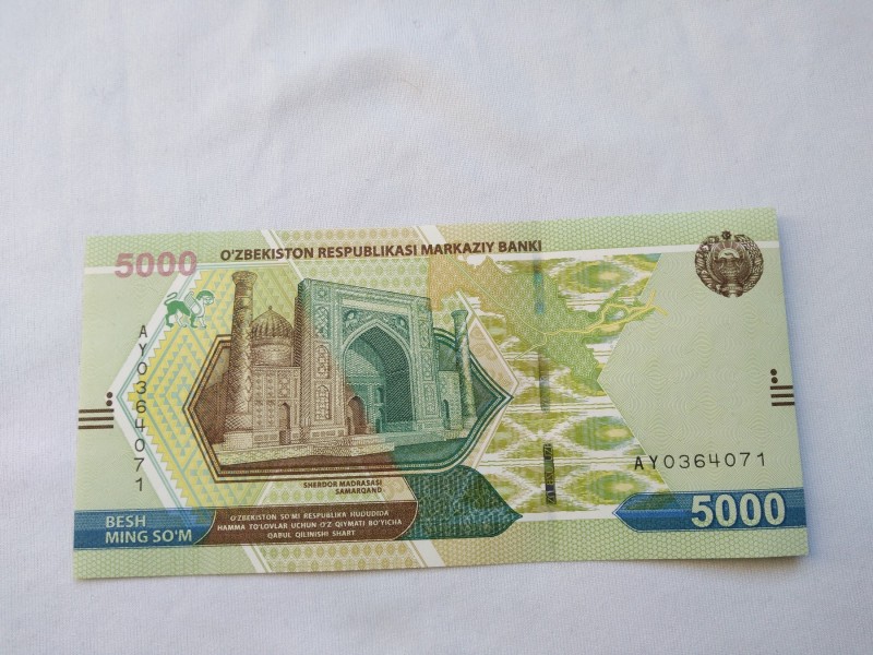 Uzbekistan 5.000 UNC,2021 god.