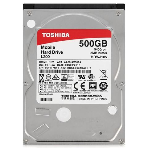 TOSHIBA HDWJ105UZSVA 500GB, SATA3, 2.5”