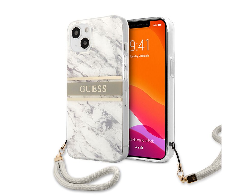 Futrola Guess Marble Strap - iPhone 13 siva (GUHCP13MKMABGR)