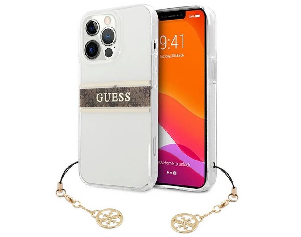 Futrola Guess 4G Stripe Charm - iPhone 13 Pro braon (GUHCP13LKB4GBR)