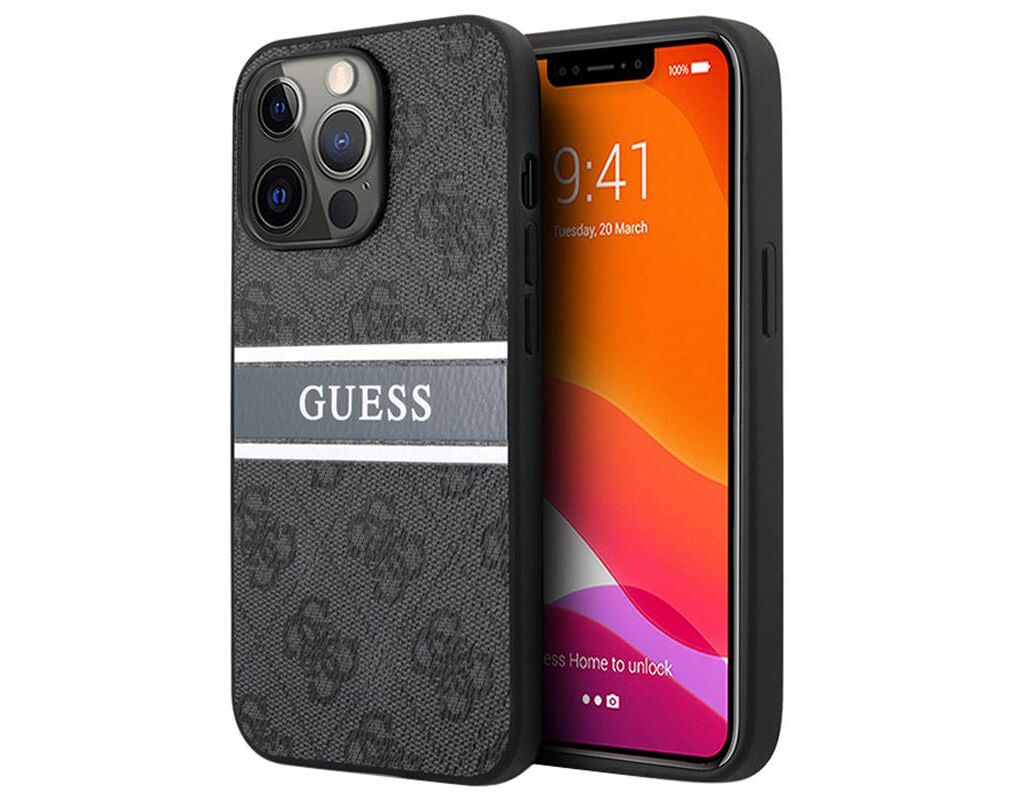 Futrola Guess Stripe - iPhone 13 Pro siva (GUHCP13L4GDGR)