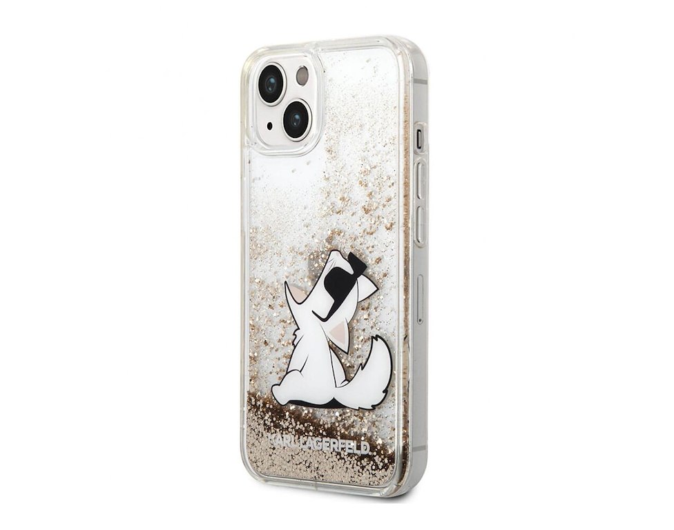 Futrola Karl Lagerfeld Hc Liquid Glitter Choupette - iPhone 14 zlatna (KLHCP14SGCFD)