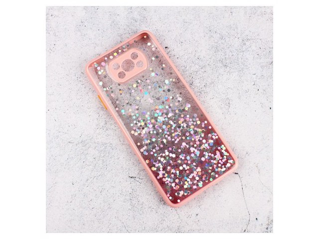 Maskica Frame Glitter za Xiaomi Poco X3/X3 NFC roze