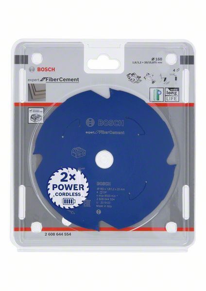 BOSCH® List kružne testere Expert for Fiber Cement za akumulatorske testere za uranjanje i ručne testere 190×1.8/1.2×30 T4