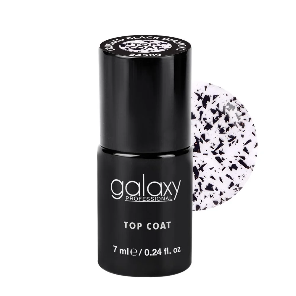 Završni nefiksirajući sjaj UV/LED GALAXY No Cleanse Crushed Black Diamond 7ml