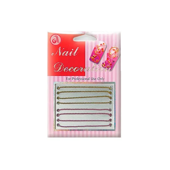 Dekorativni lančići za Nail Art NADE02 zlatno/pink 8/1