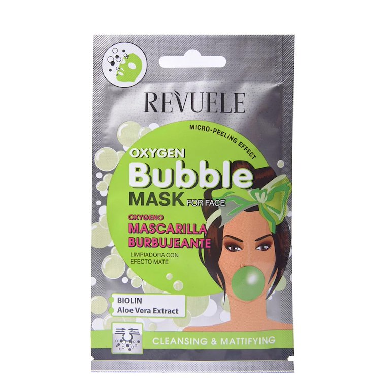 Maska za čišćenje i matiranje kože lica REVUELE Oxygen Bubble 15ml