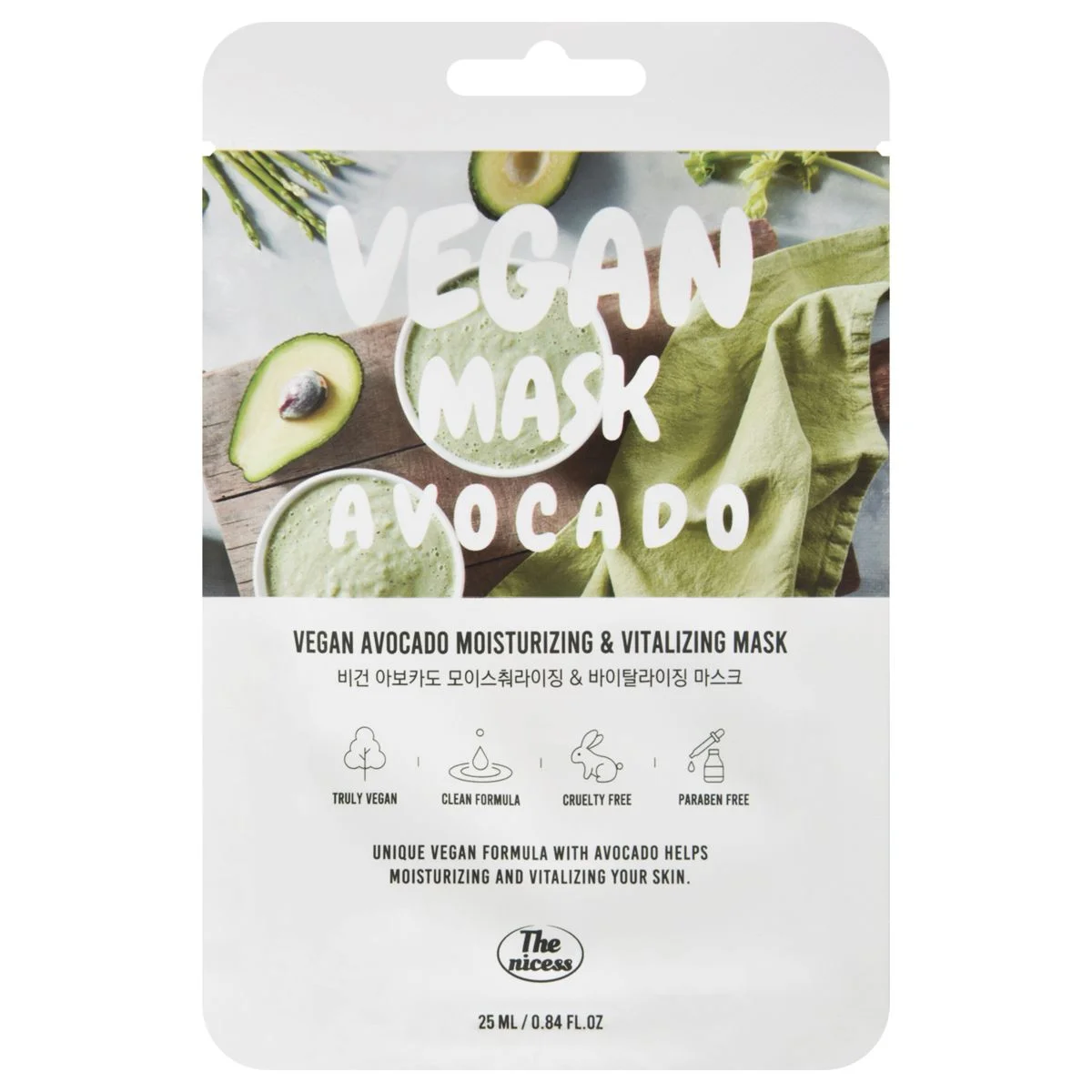 Korejska sheet maska za lice THE NICESS Vegan Avokado 25ml